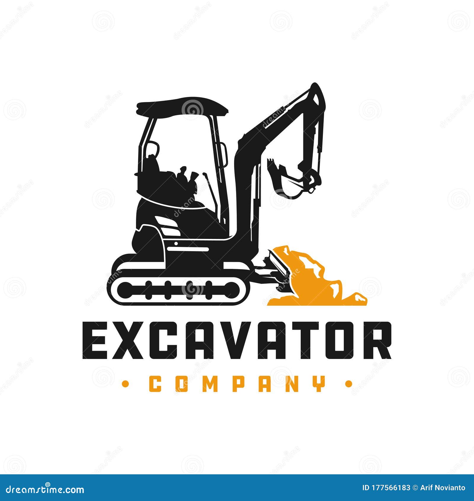 Excavator Logo Perfect For Logos And Stickers Cartoon Vector ...