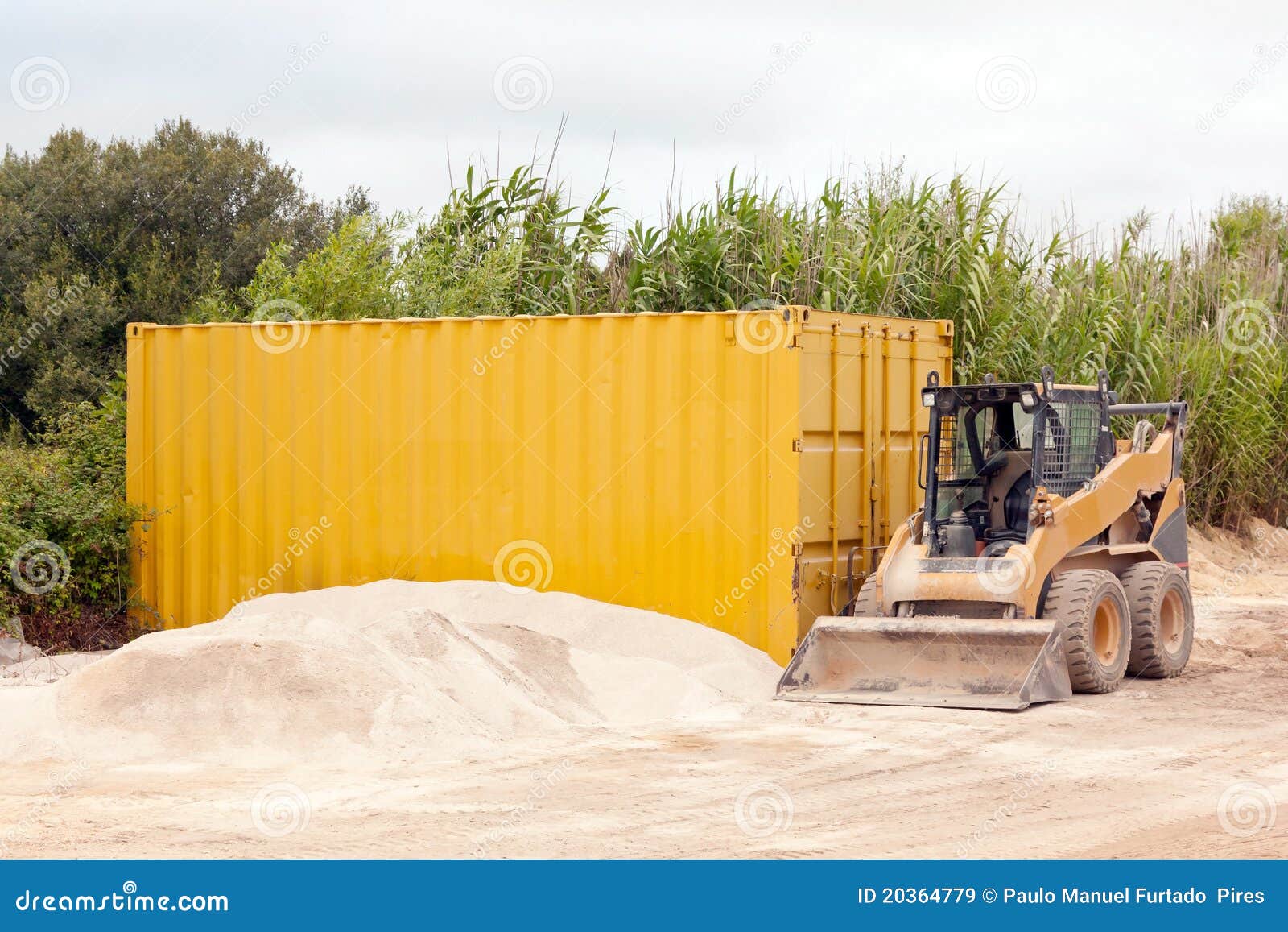 Excavator and a container stock image. Image of forest - 20364779