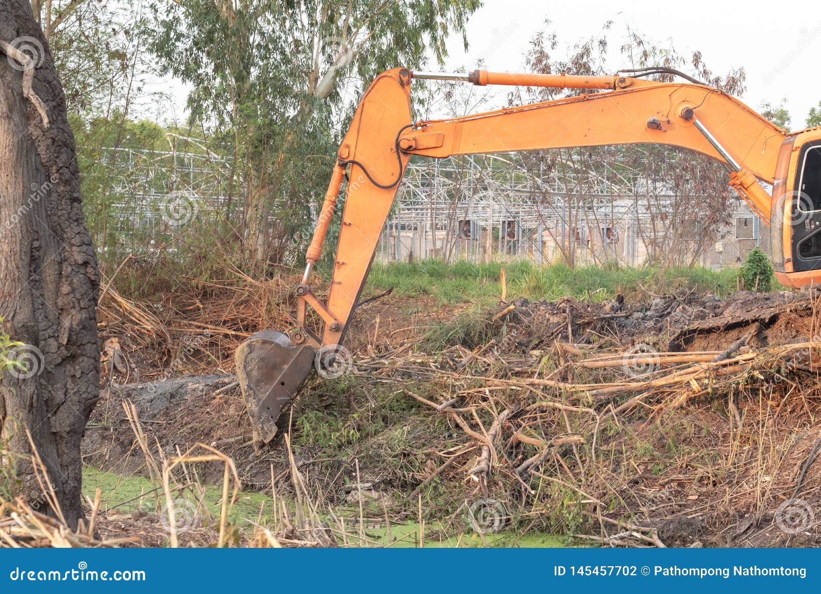 Excavator Crawler in Construction Site Build Stock Photo - Image of ...