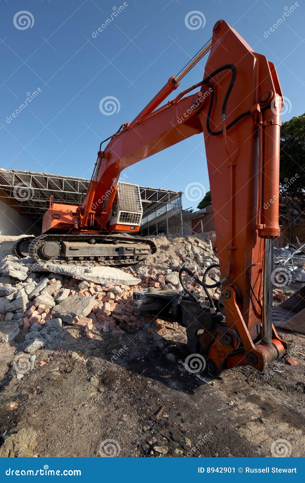 Excavator Demolition stock image. Image of tractor, earth - 8942901