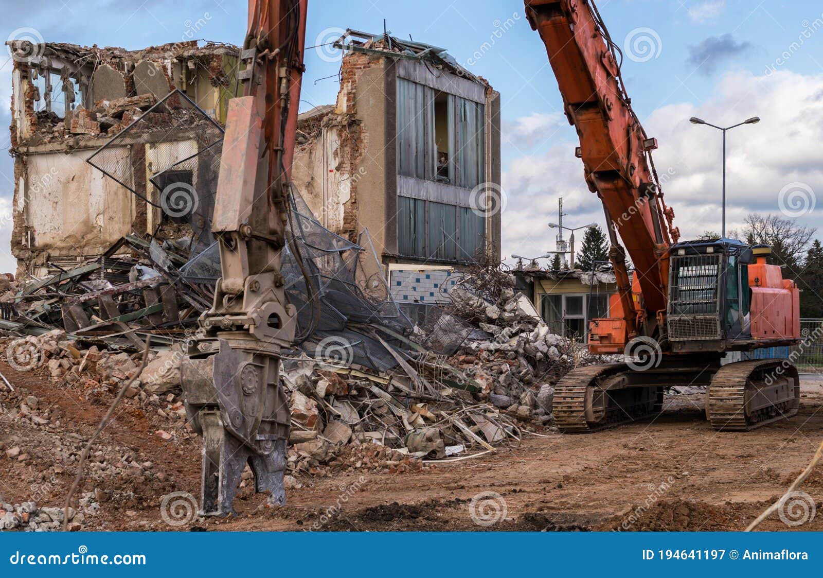 Excavator during Demolition Work Image Stock Image - Image of industry ...
