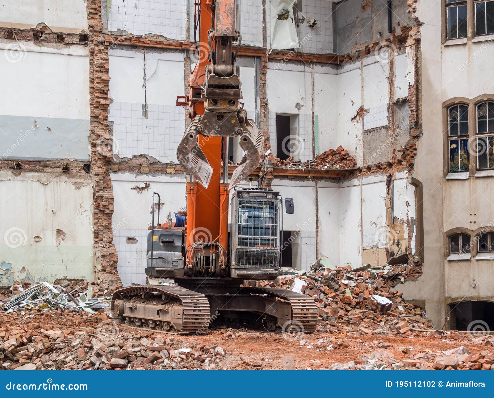 Excavator during Demolition Work Image Stock Photo - Image of ... Excavator during Demolition Work Image Stock Photo - Image of ...