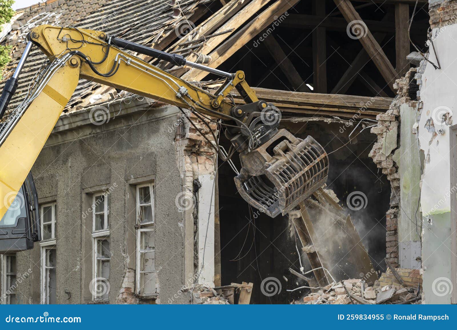 An old house is demolished stock image. Image of demolition - 259834955