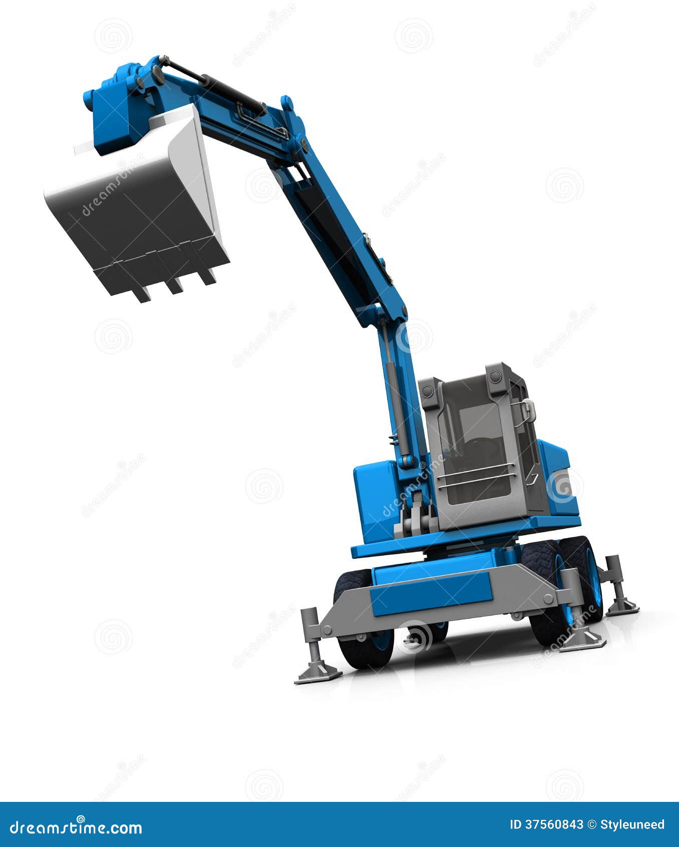 Excavator design stock illustration. Illustration of wheel - 37560843