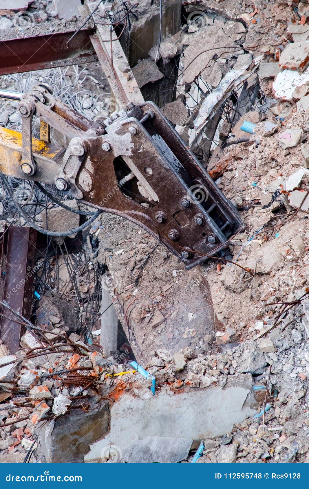 Excavator Destroying a Building. Stock Photo - Image of machine ...