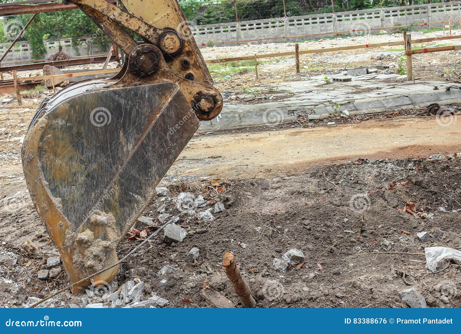 Excavator Destruction in Work Outdoor Construction Stock Photo - Image ...