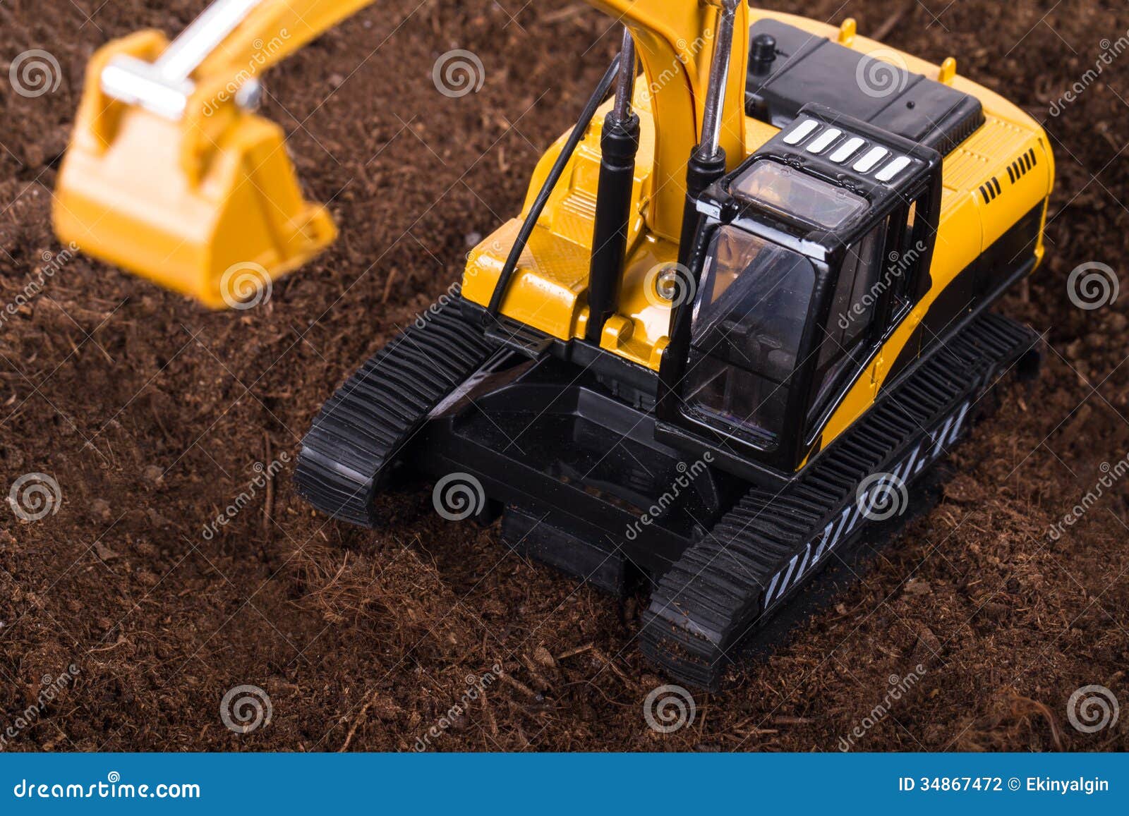 Excavator Detail on Soil stock photo. Image of detail - 34867472