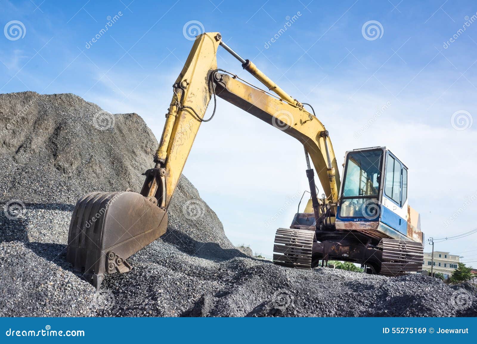 Excavator stock image. Image of bulldozer, machine, building - 55275169