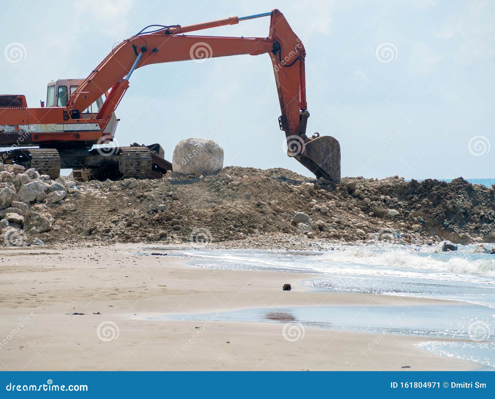 Red Digger In Stone-pit Stock Photography | CartoonDealer.com #78779996