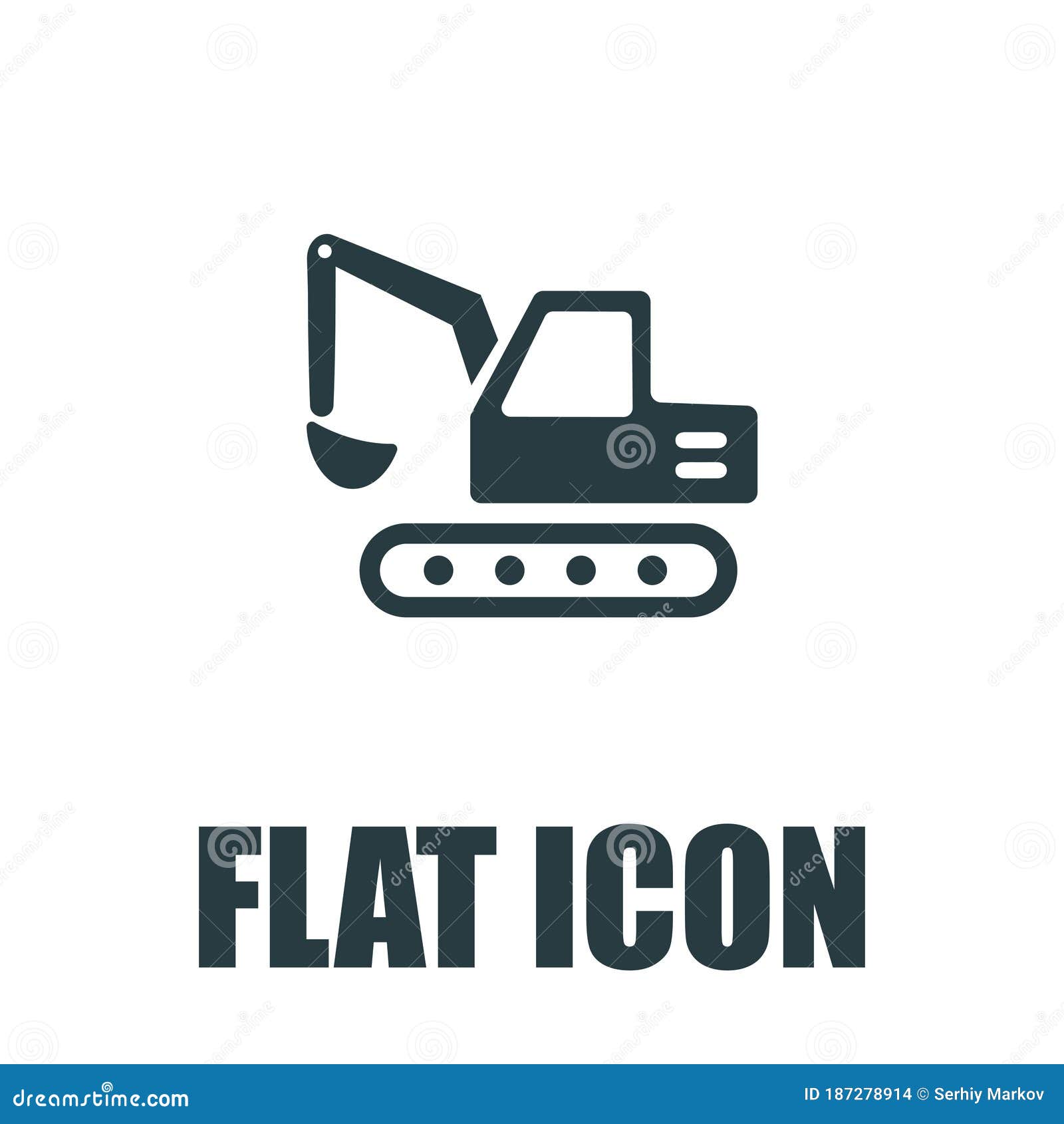 Excavator Digger Vector Icon Stock Illustration - Illustration of ...