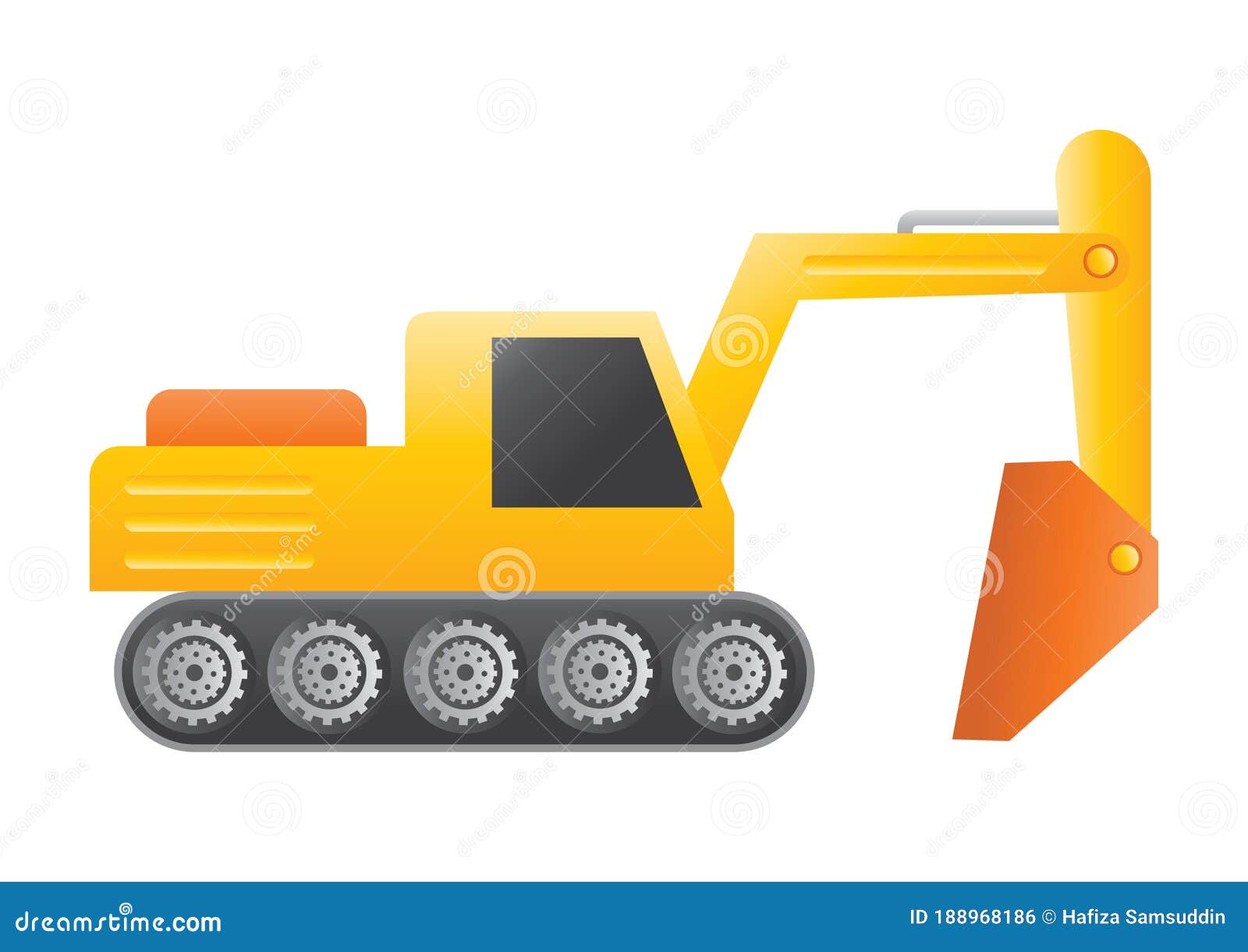 Excavator Digger. Vector Illustration Decorative Design Stock Vector ...