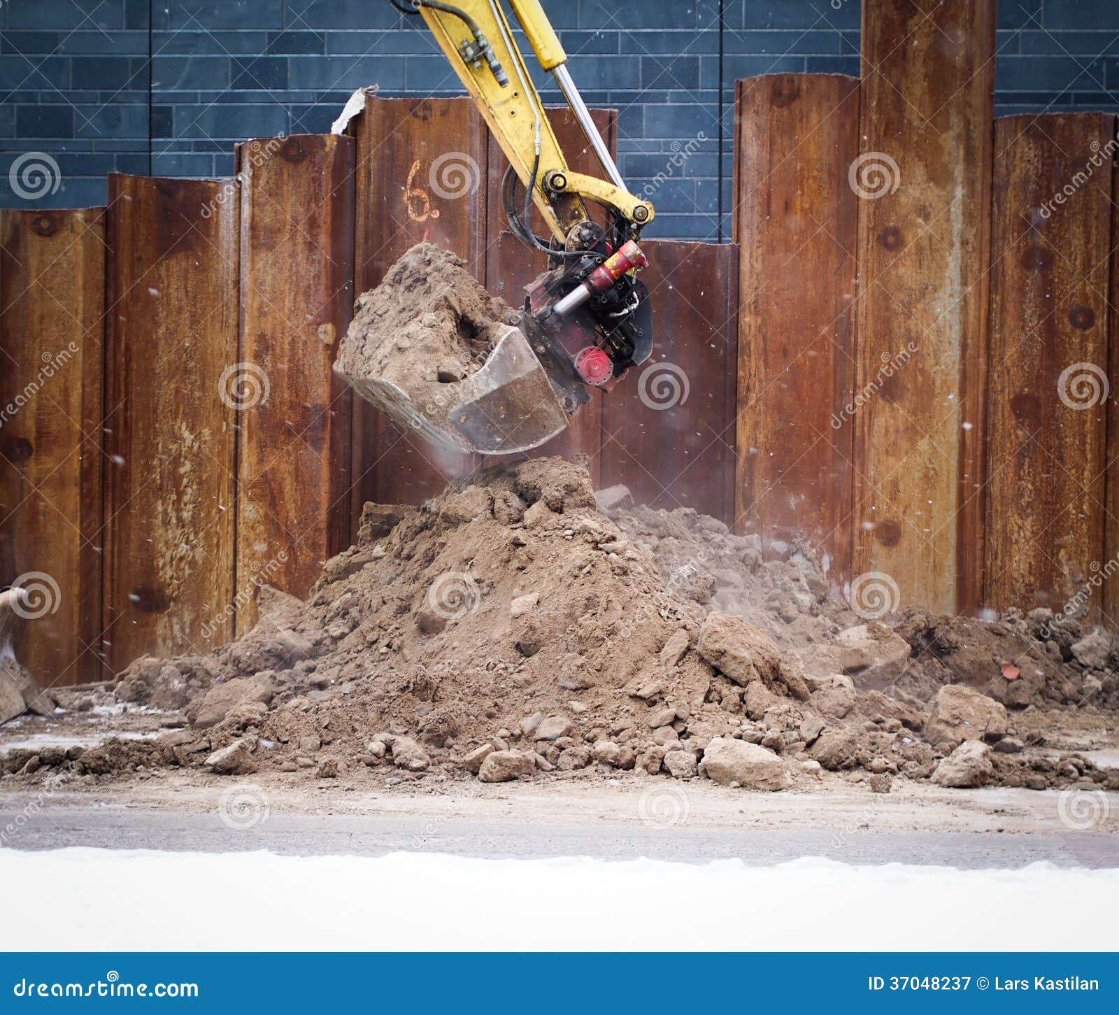 Excavator stock image. Image of work, working, street - 37048237
