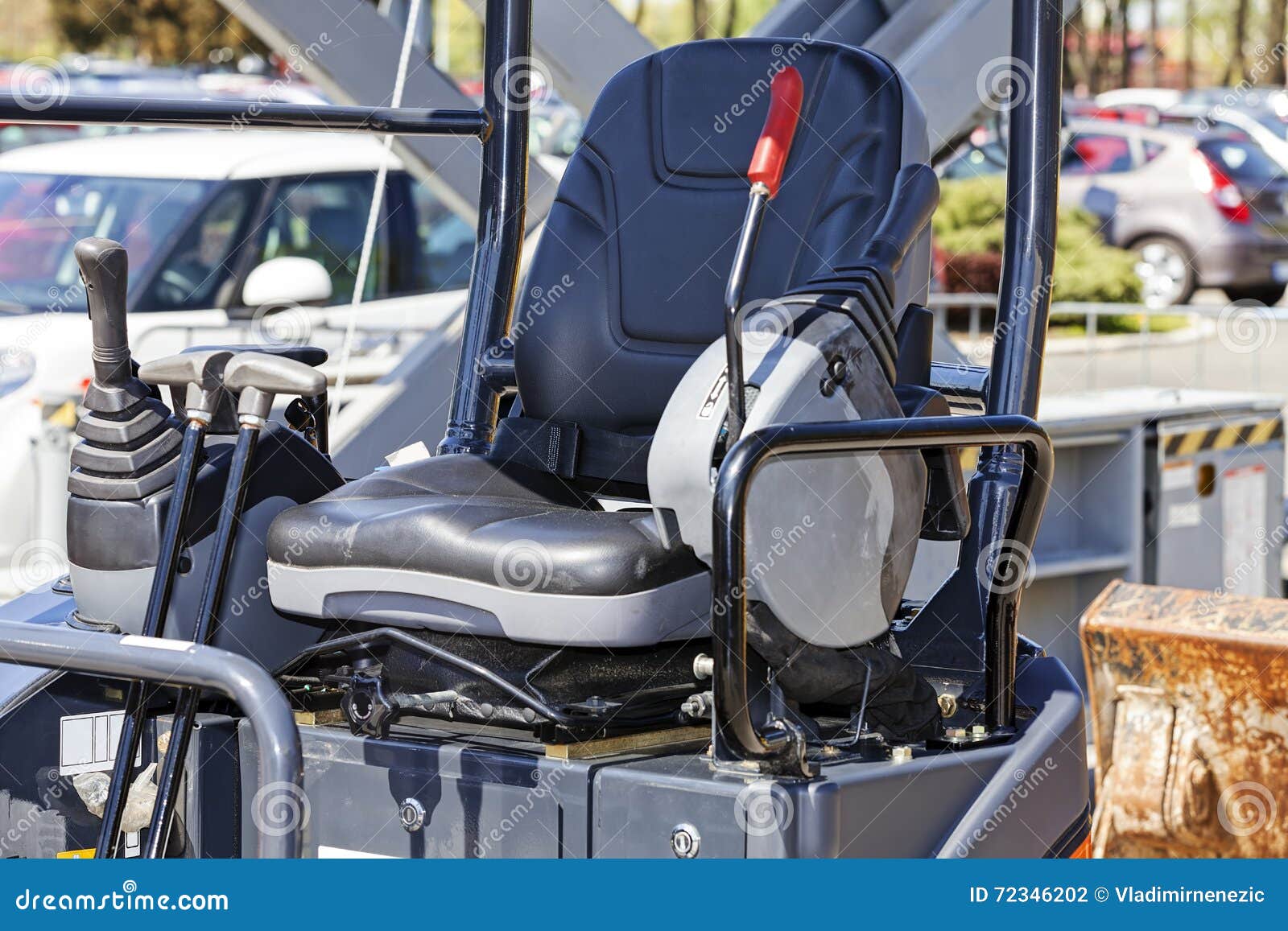 Excavator digging chair stock photo. Image of metal, ergonomics - 72346202