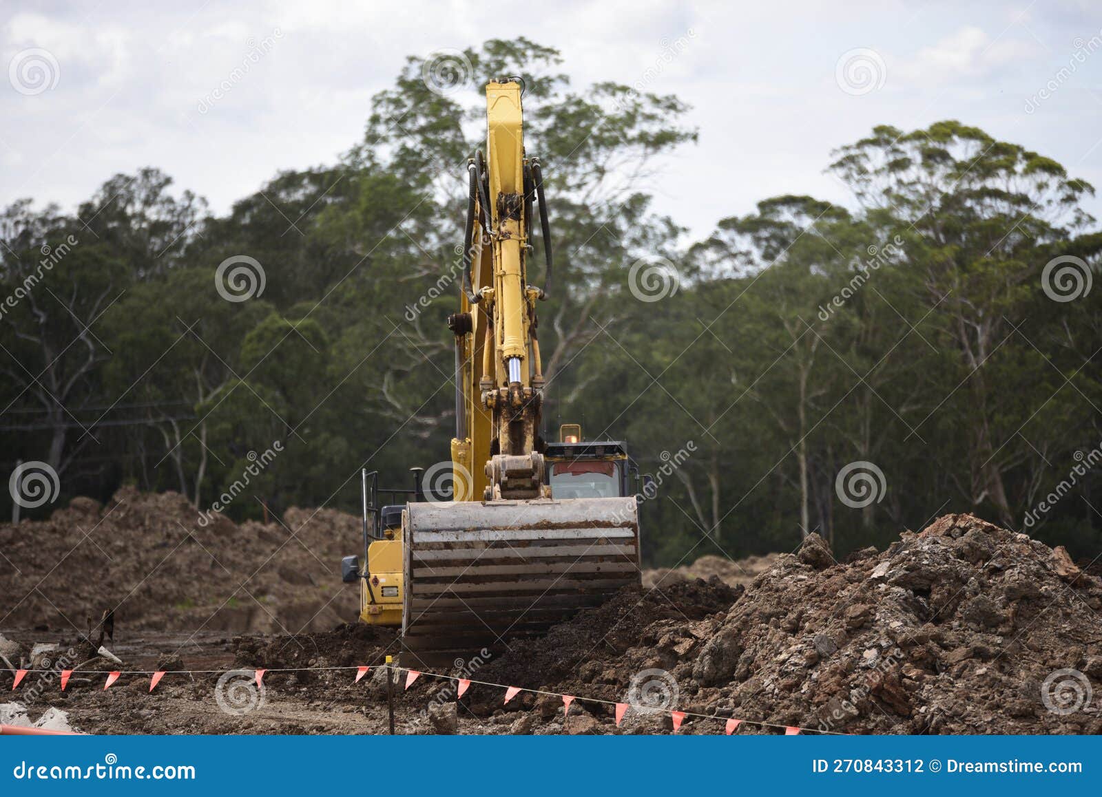 Excavator Digging on a Civil Construction Development Site Stock Photo ...