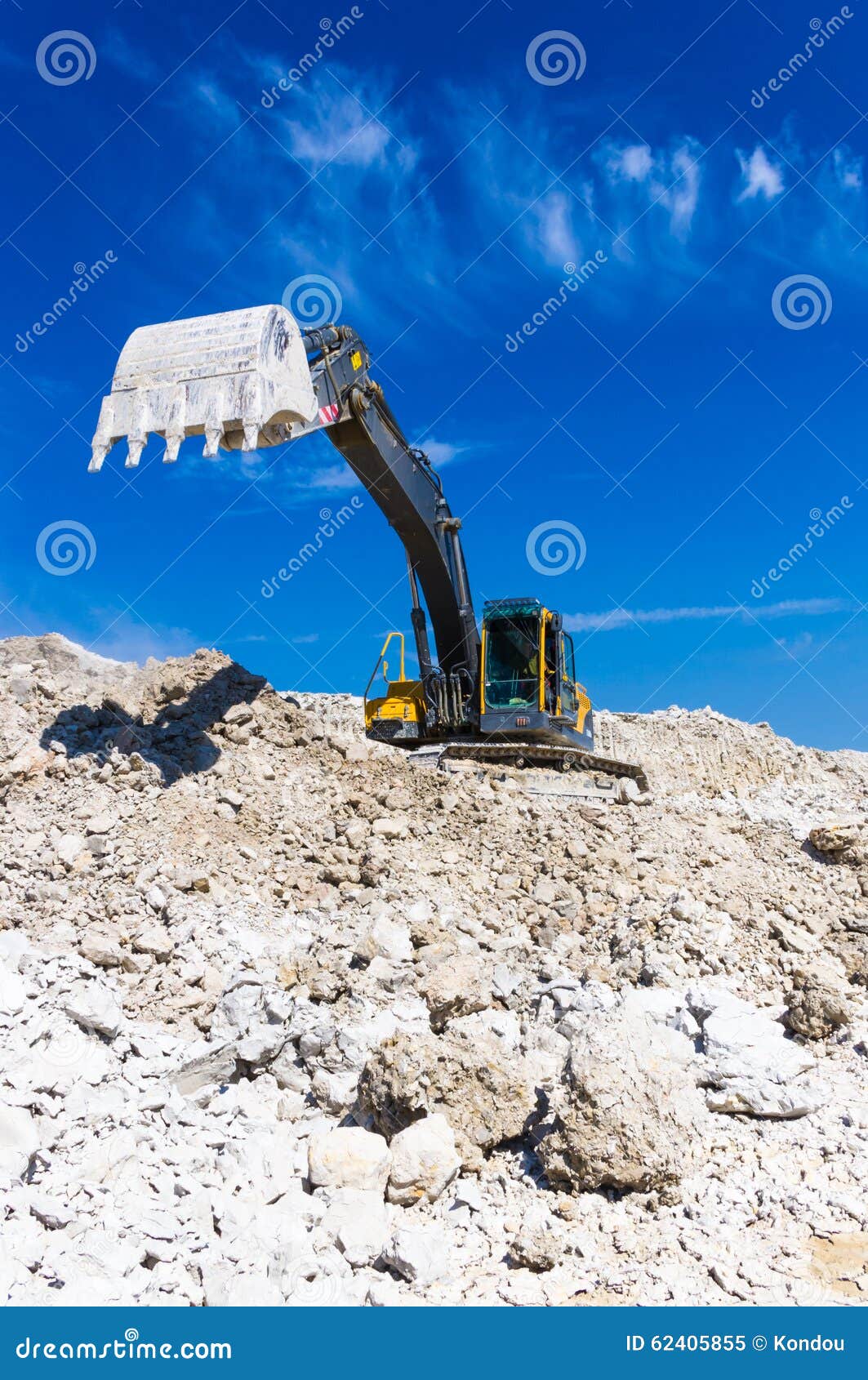 The excavator digging clay stock image. Image of engineering - 62405855
