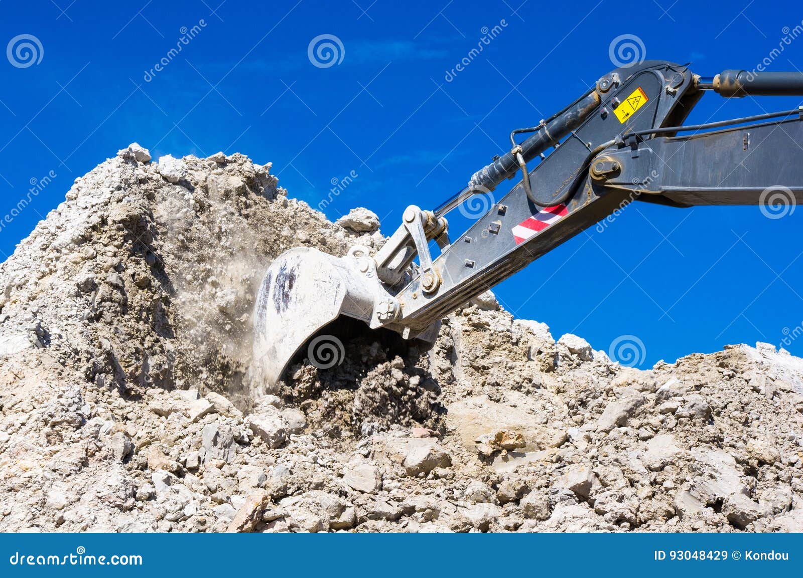 The excavator digging clay stock image. Image of clearing - 93048429