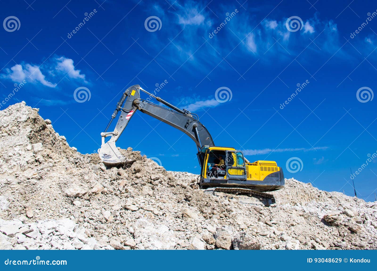 The excavator digging clay stock image. Image of engineering - 93048629
