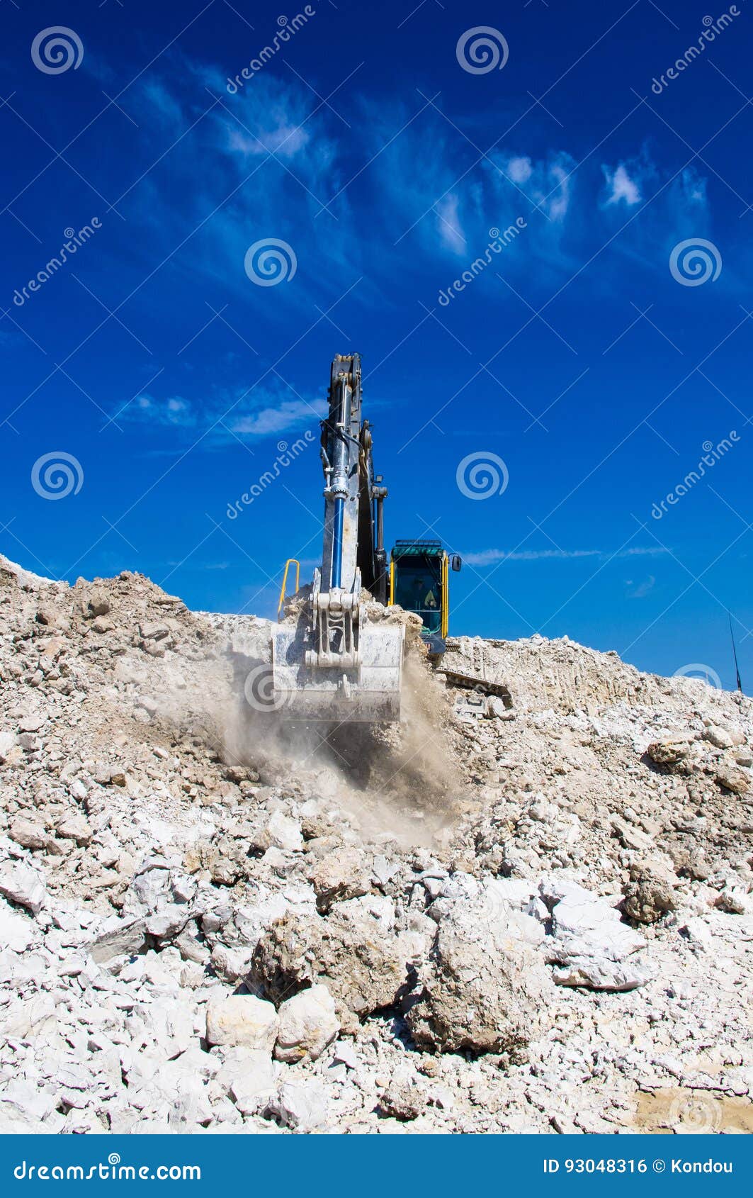 The excavator digging clay stock photo. Image of background - 93048316