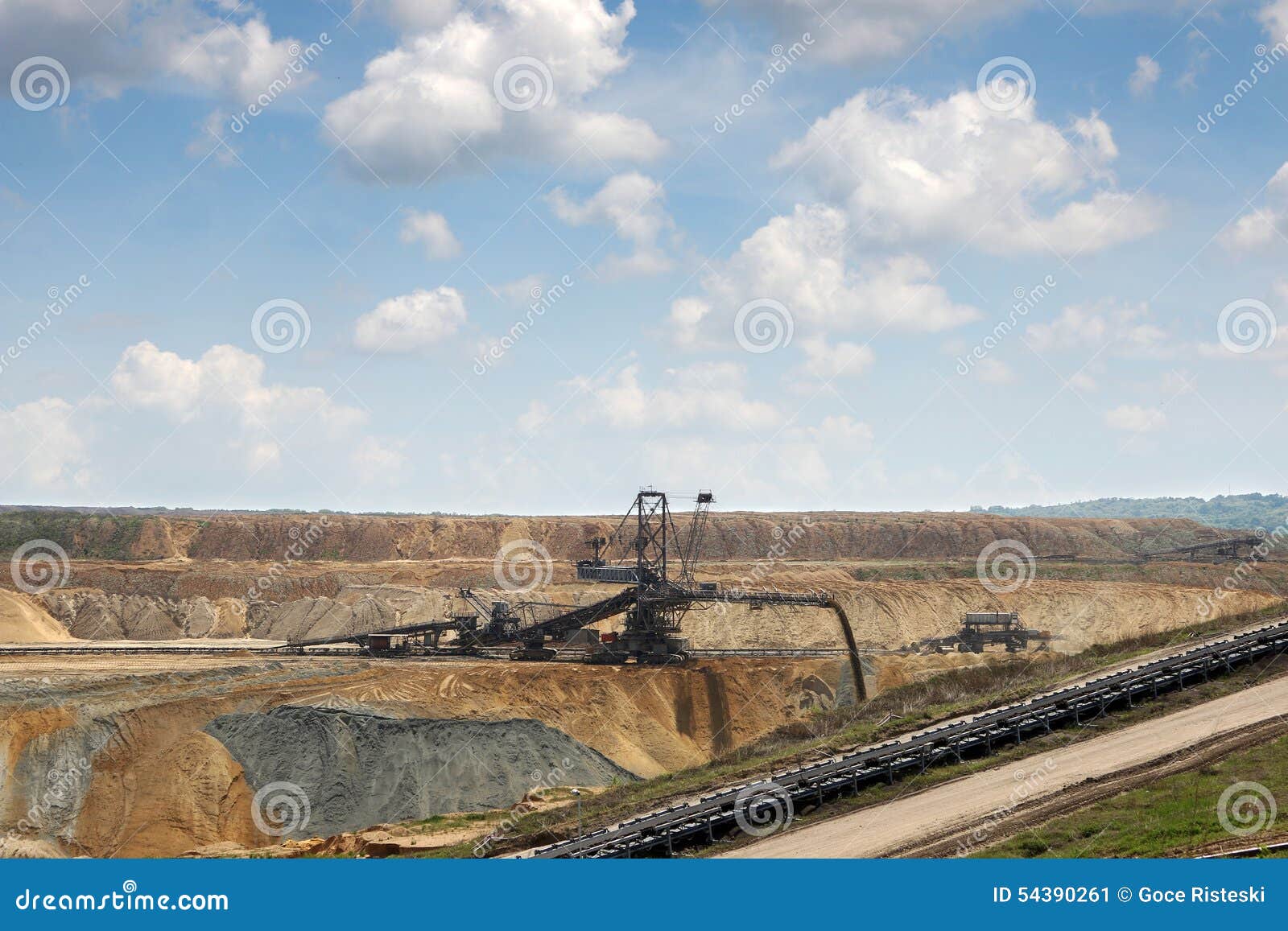 Excavator Digging on Coal Mine Stock Image - Image of electricity ...