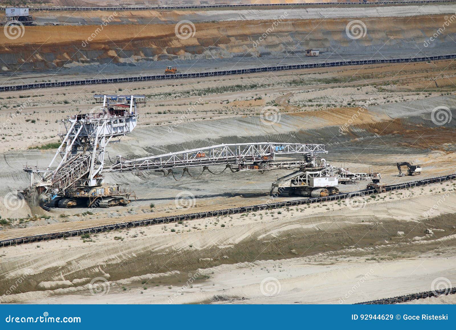 Excavator Digging on Coal Mine Stock Image - Image of equipment ...