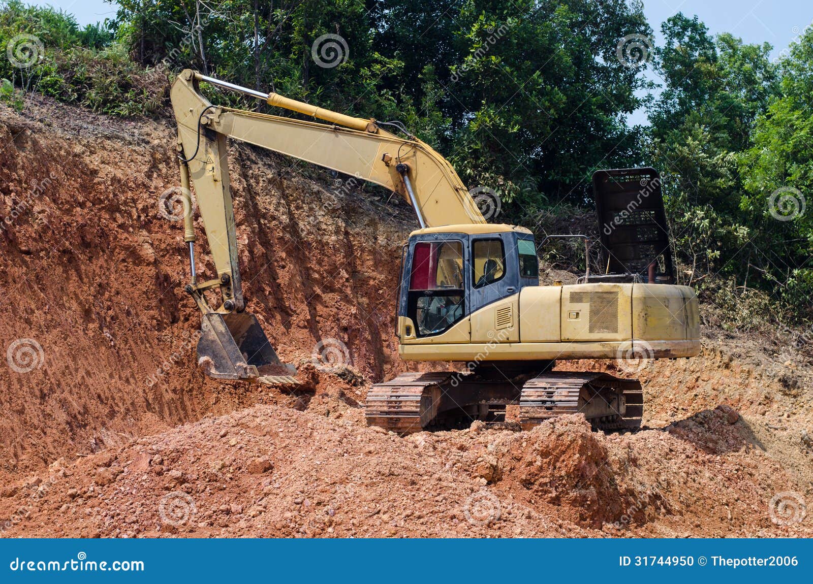 Excavator digging stock photo. Image of cast, land, build - 31744950