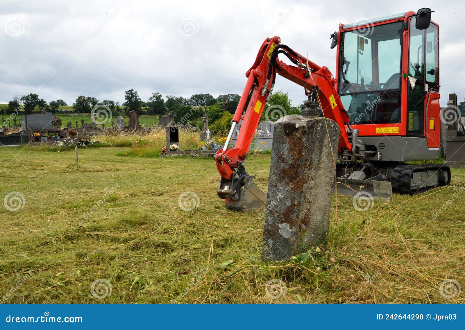 Excavator for Digging a Grave Stock Photo - Image of graves, died ...