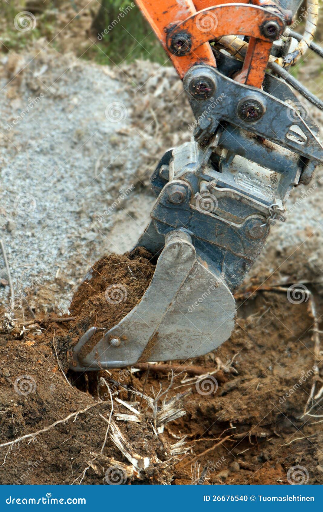 Excavator digging ground stock photo. Image of grapple - 26676540