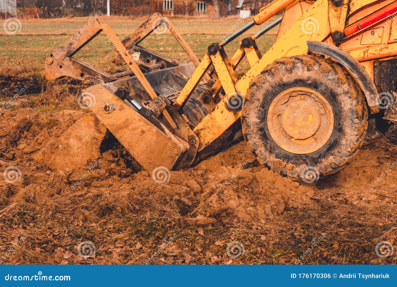 The Excavator is Digging the Ground for the Foundation and Construction ...