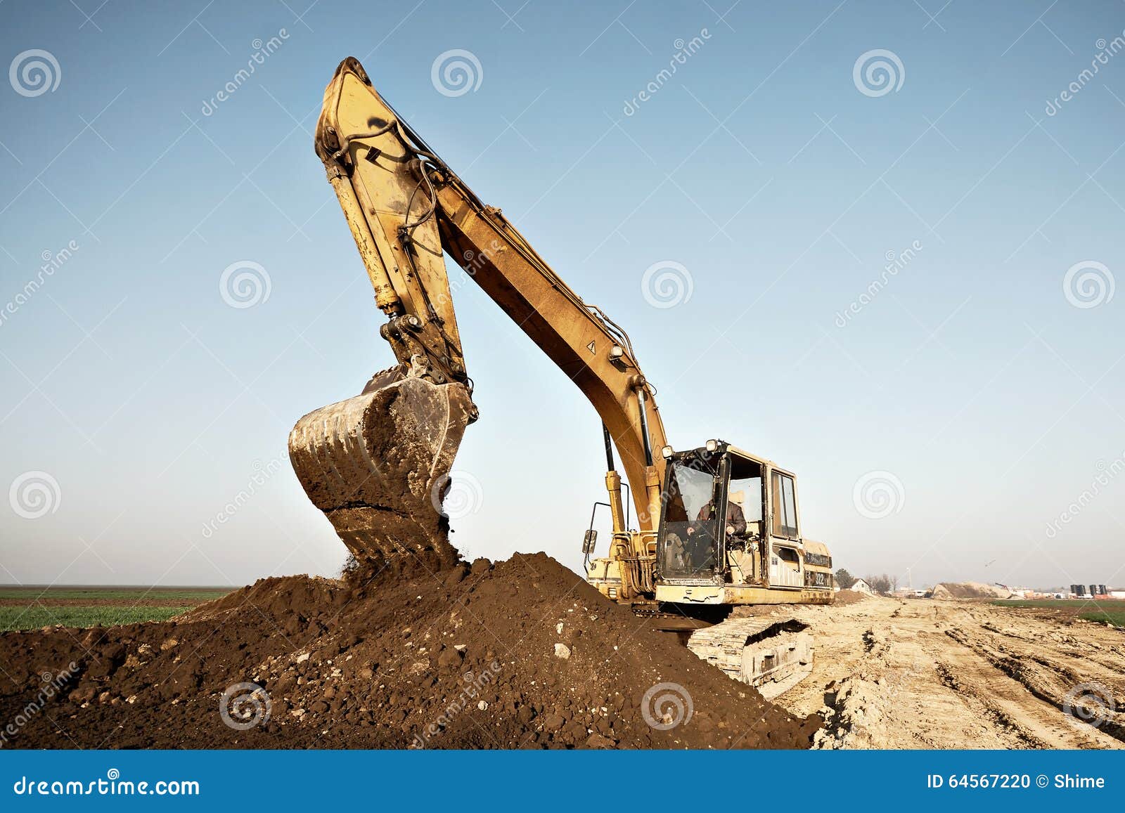 Excavator digging stock photo. Image of equipment, loader - 64567220