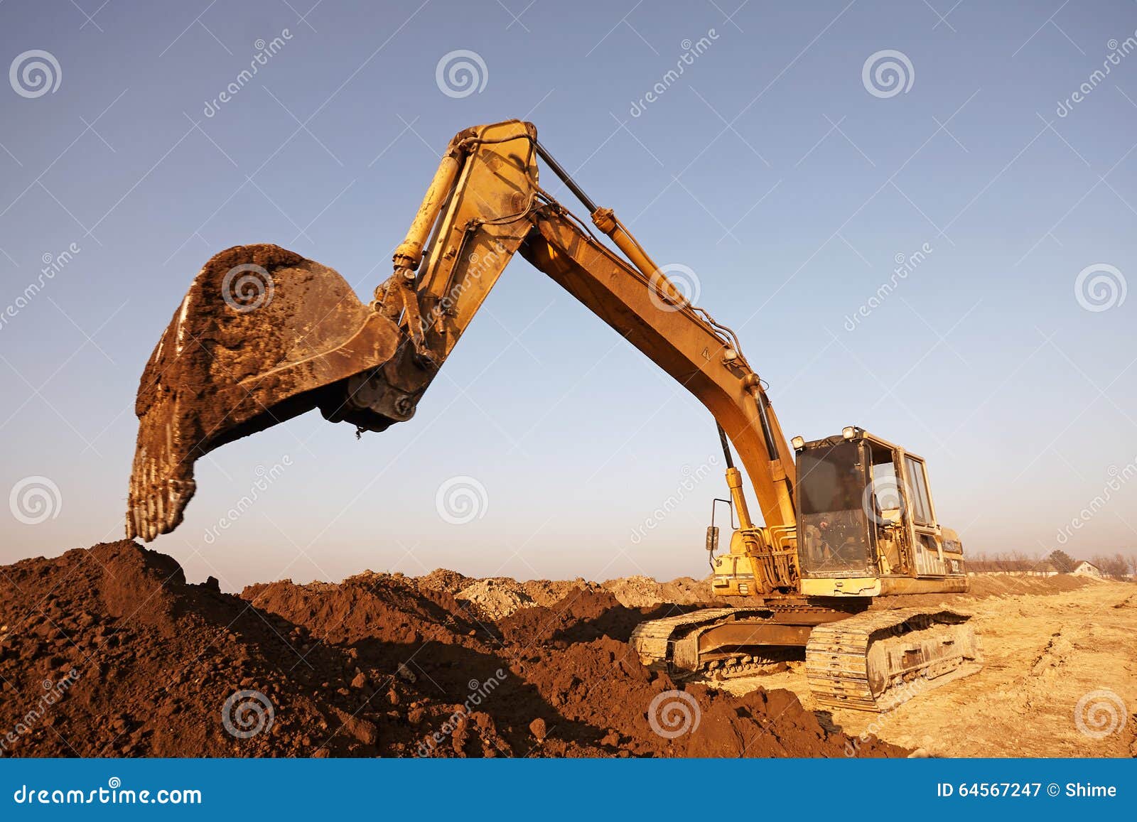 Excavator digging stock image. Image of industry, soil - 64567247
