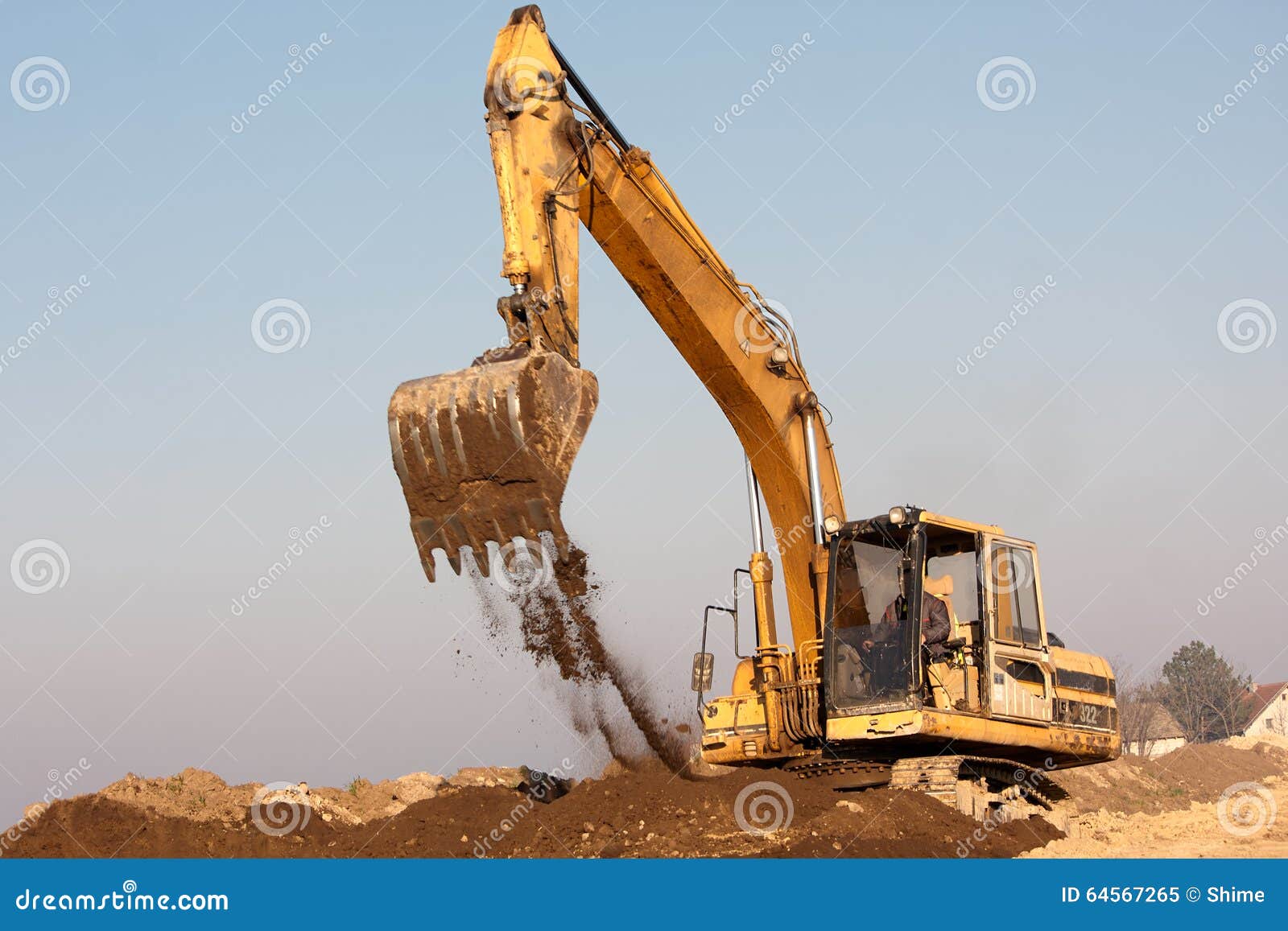 Excavator digging stock image. Image of sand, bulldozer - 64567265
