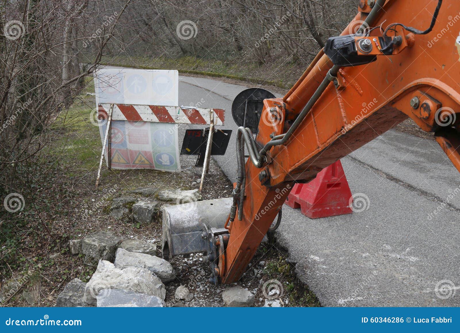 Excavator stock photo. Image of paved, sign, excavate - 60346286