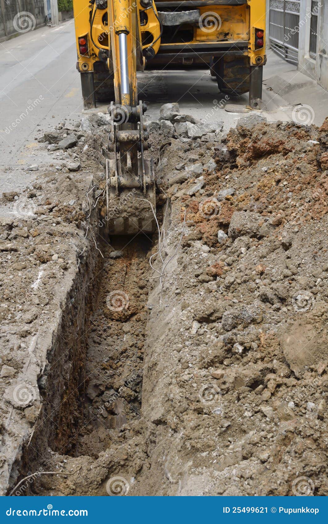 Excavator digging soil stock image. Image of development - 25499621