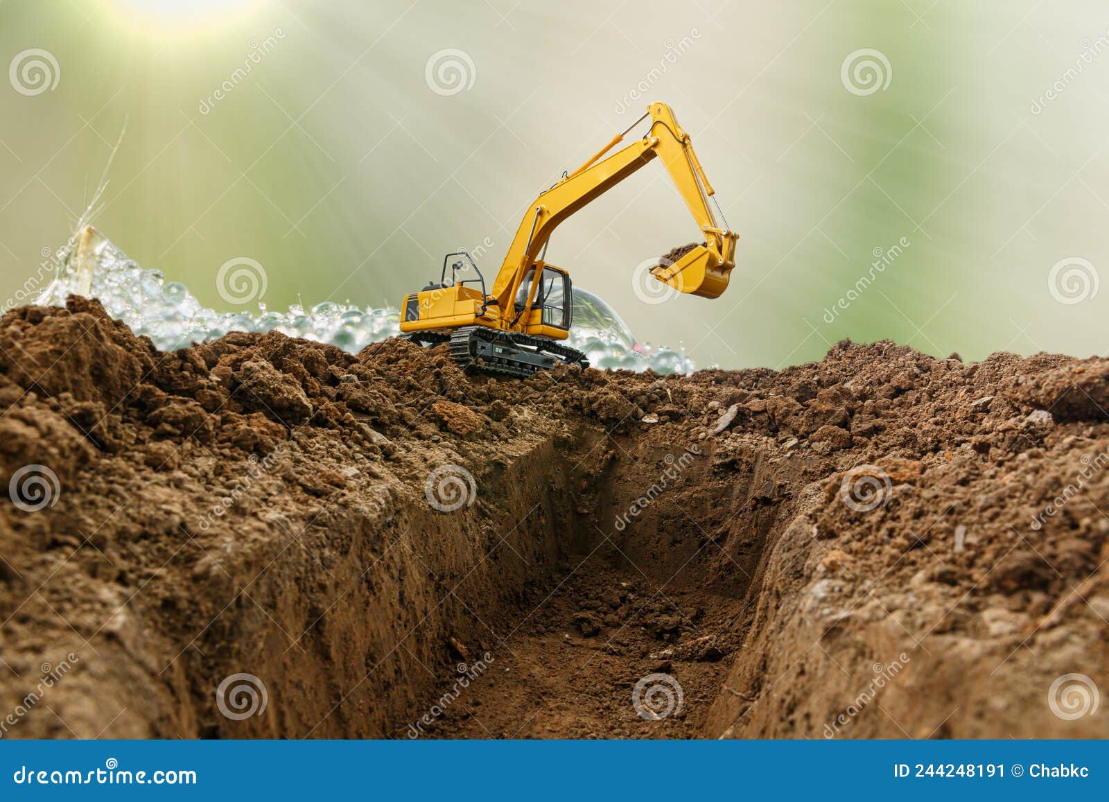 Excavator are Digging Soil in the Construction Site . Stock Image ...