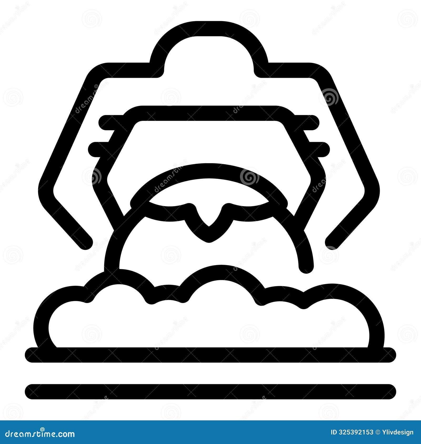 Excavator Digging Soil on Construction Site Icon Stock Illustration ...