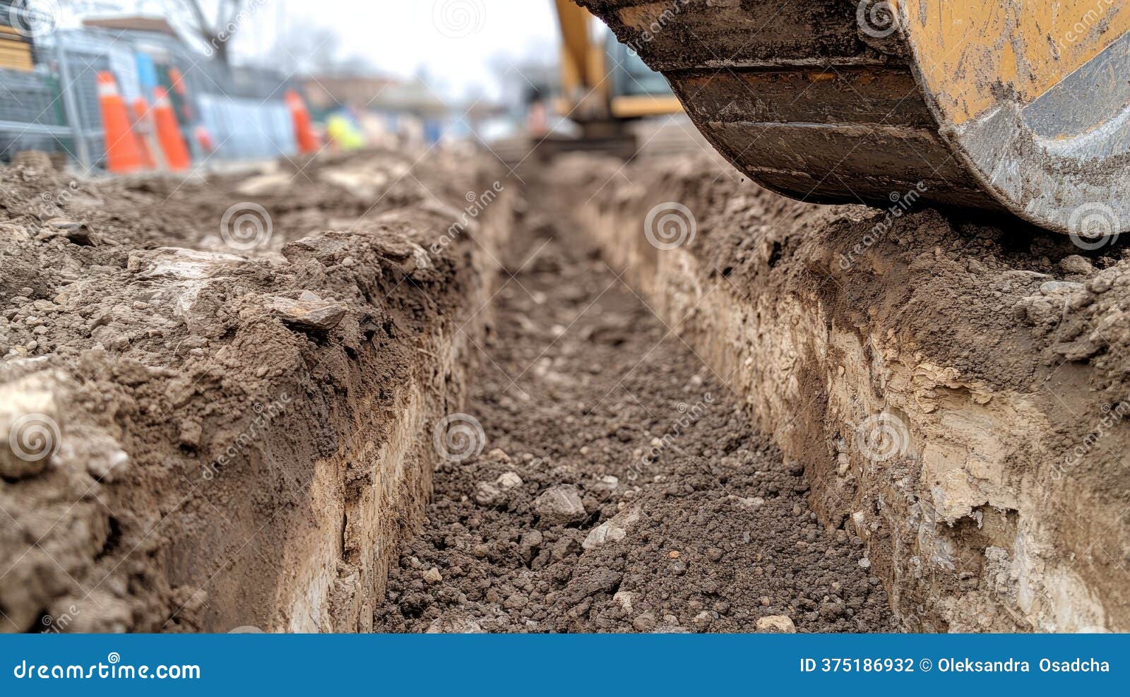 Digging Trench For Heat Pipes Stock Photo | CartoonDealer.com #44599062