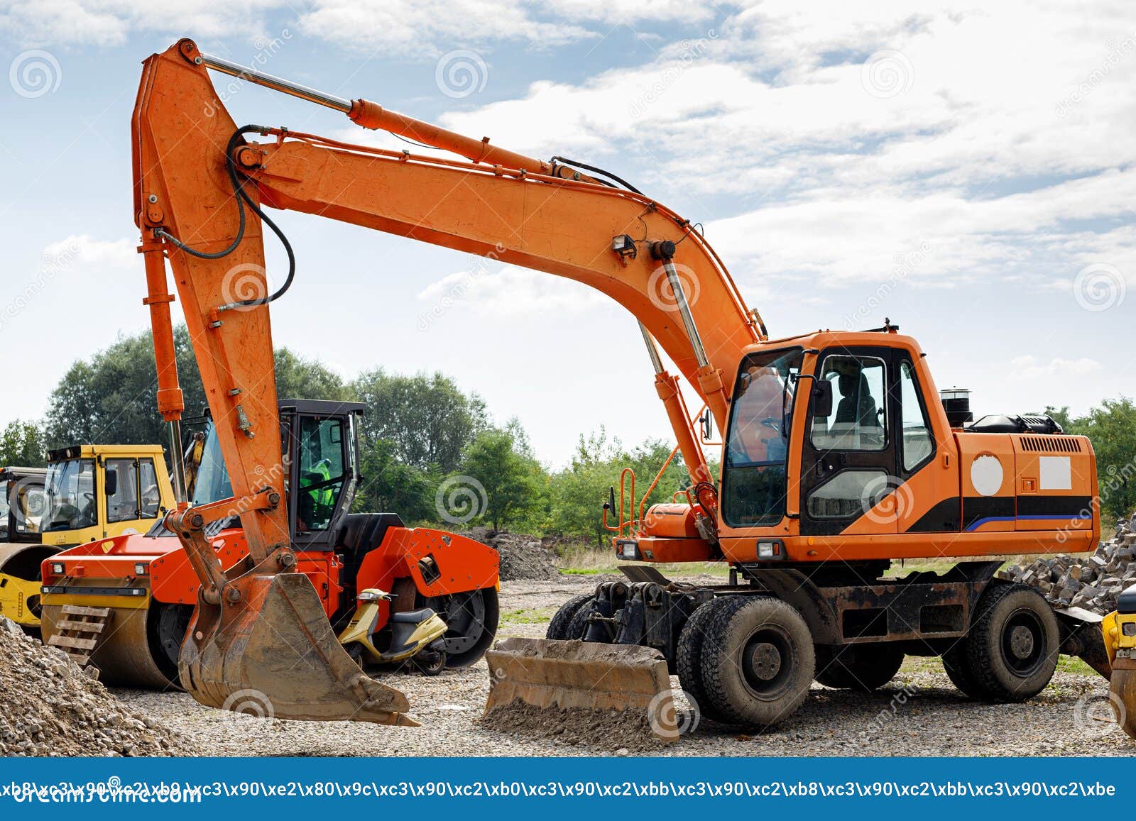 Excavator for Digging Trenches Stock Photo - Image of backhoe, site ...