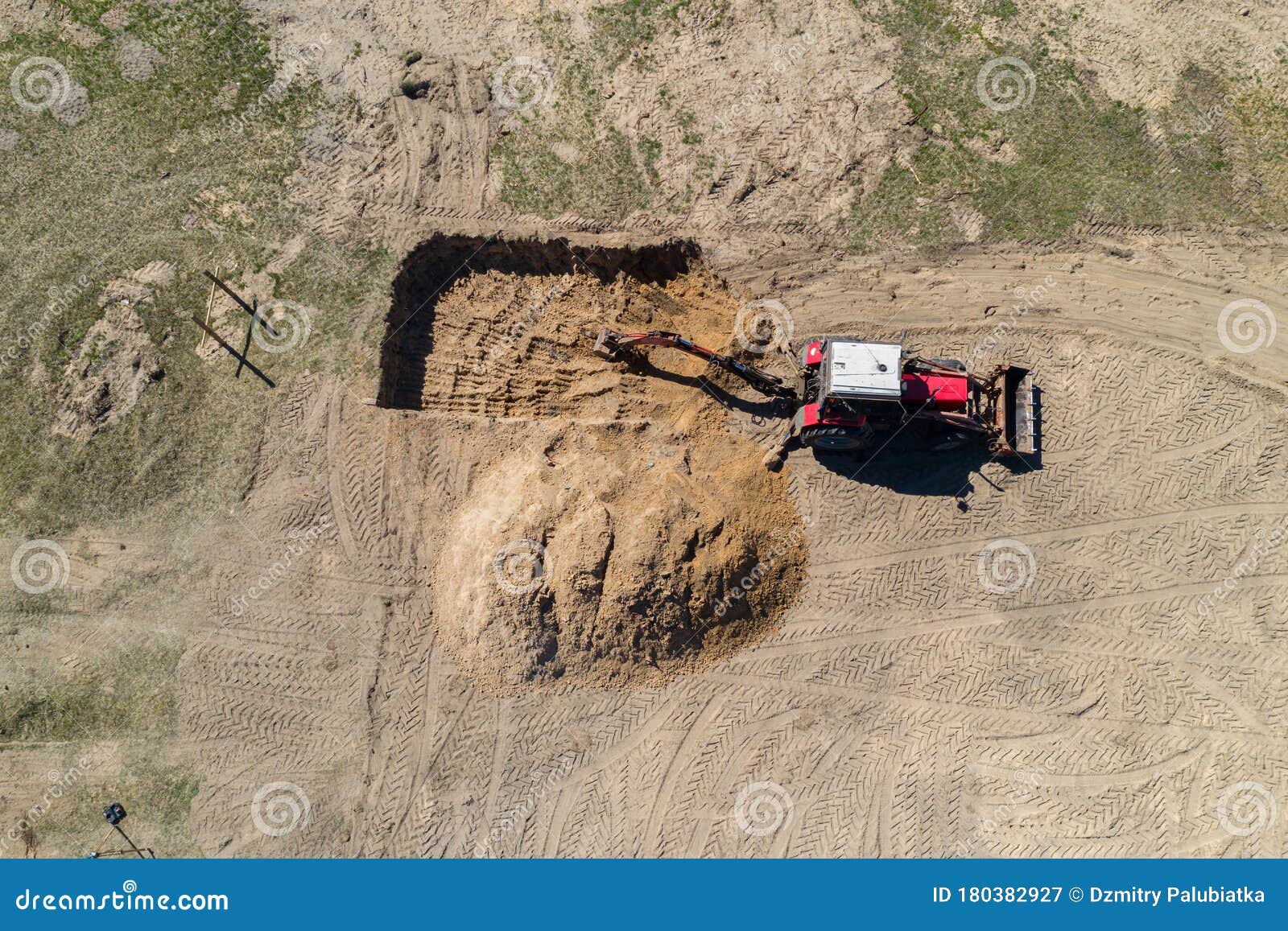 Excavator Digs The Ground. Part Of Construction Earthmoving Equipment ...