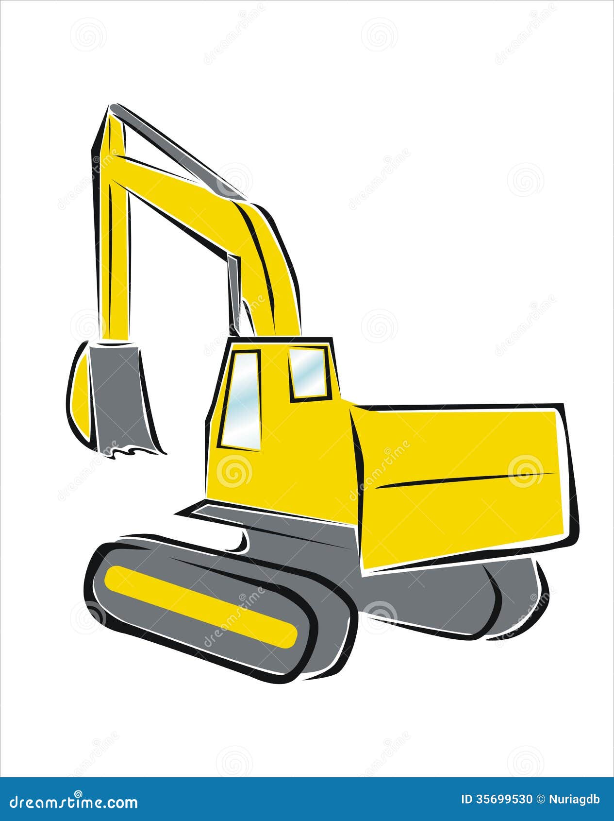 Excavator stock vector. Illustration of work, laborer - 35699530