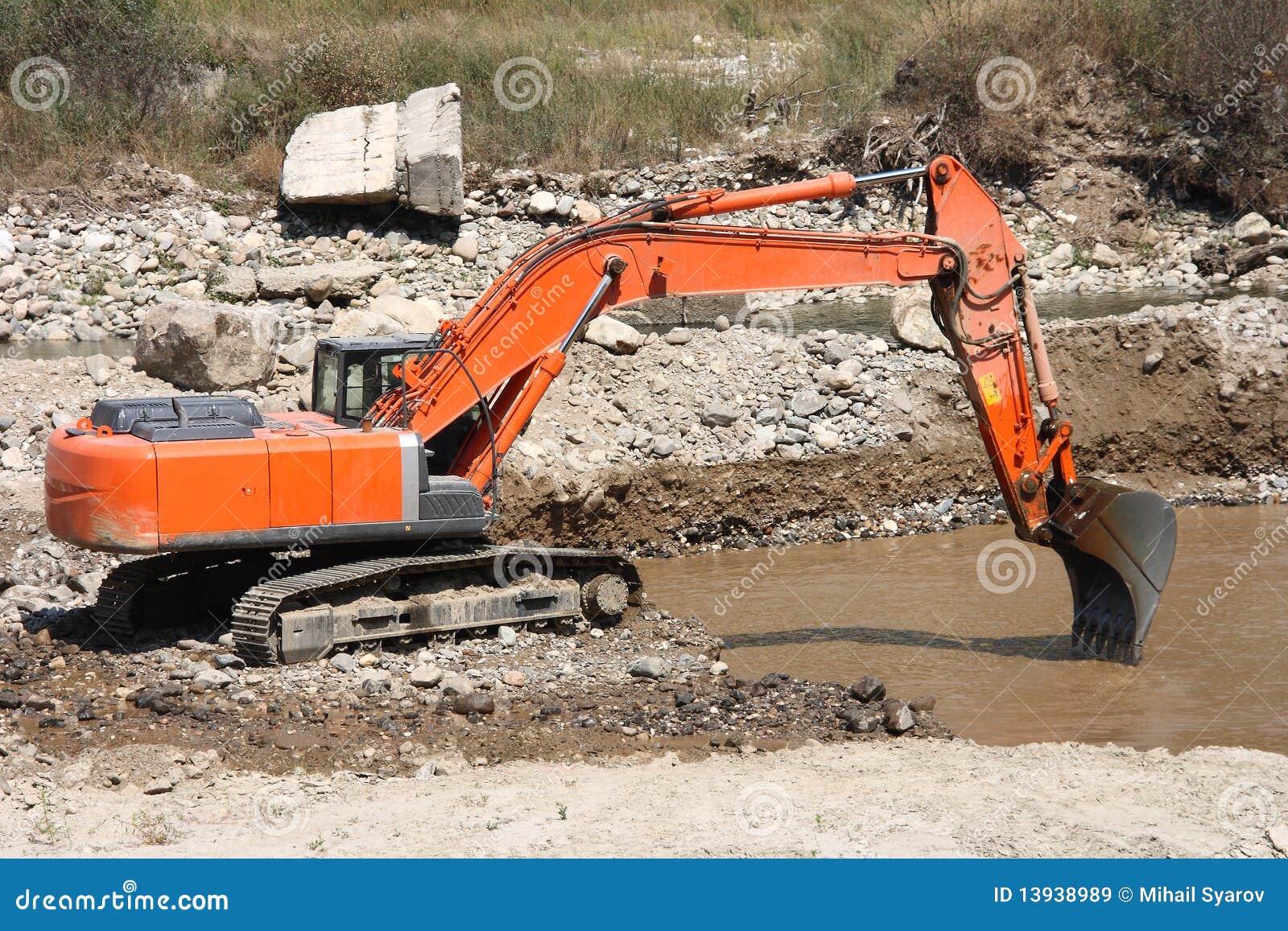 Excavator Dredging Sediment Mud Royalty-Free Stock Photo ...