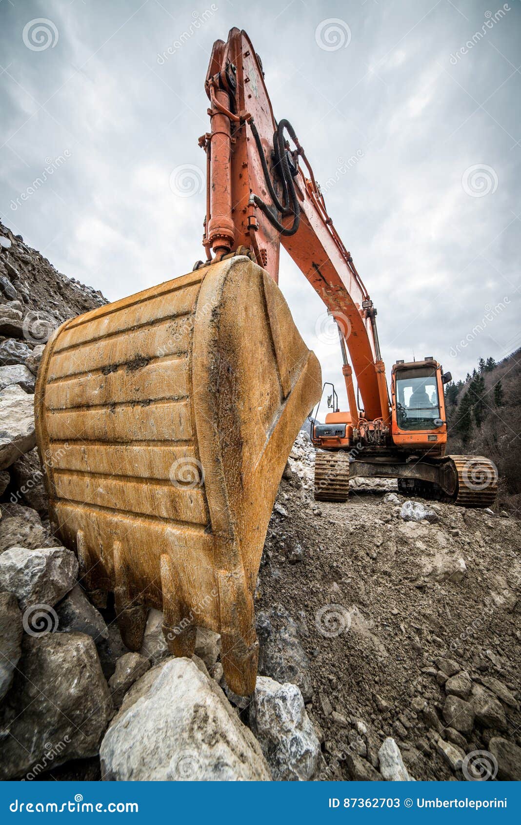 Excavator for earth moving stock image. Image of machine - 87362703