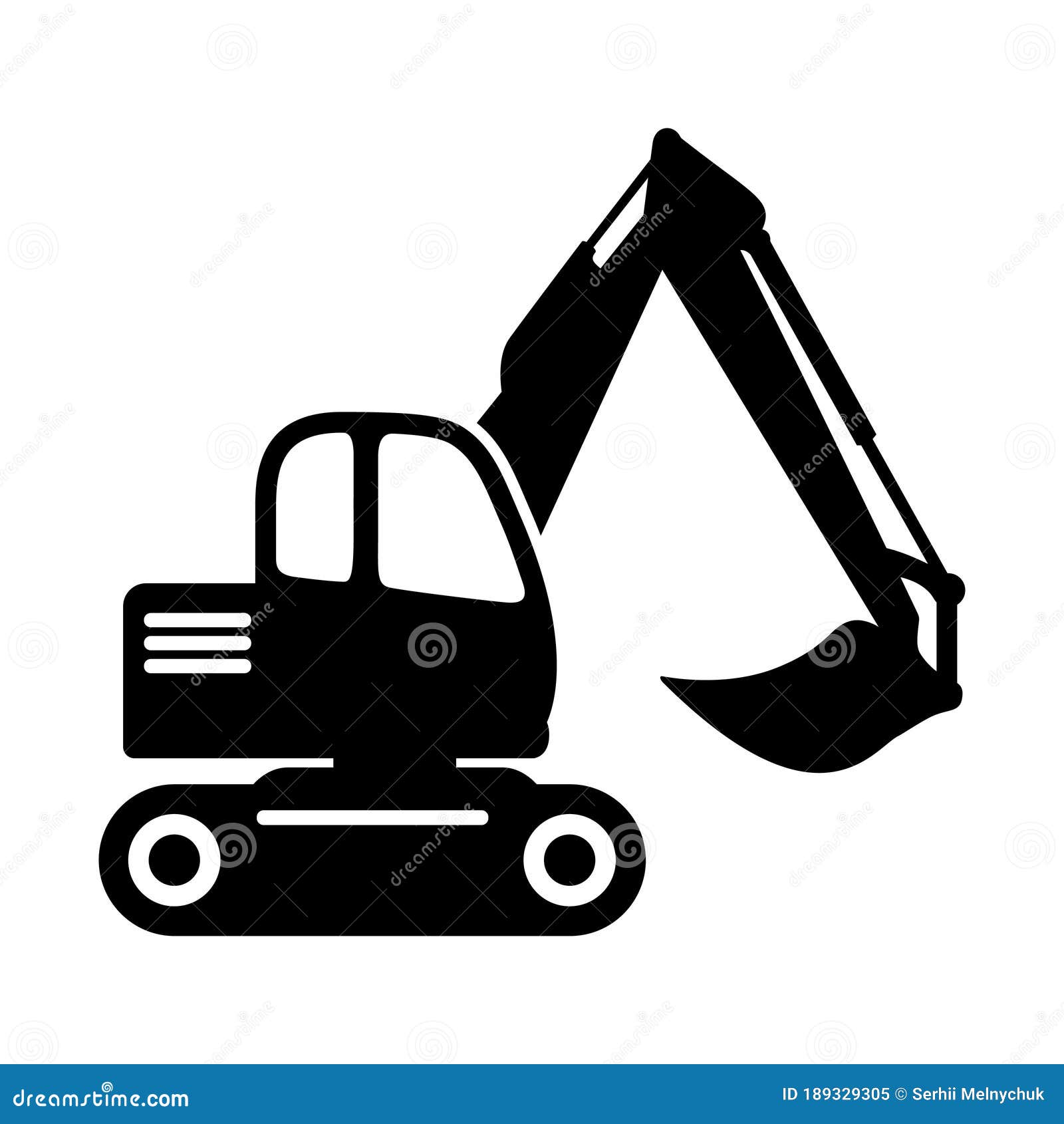 Excavator for Earthworks. Vector Icon. Stock Vector - Illustration of ...