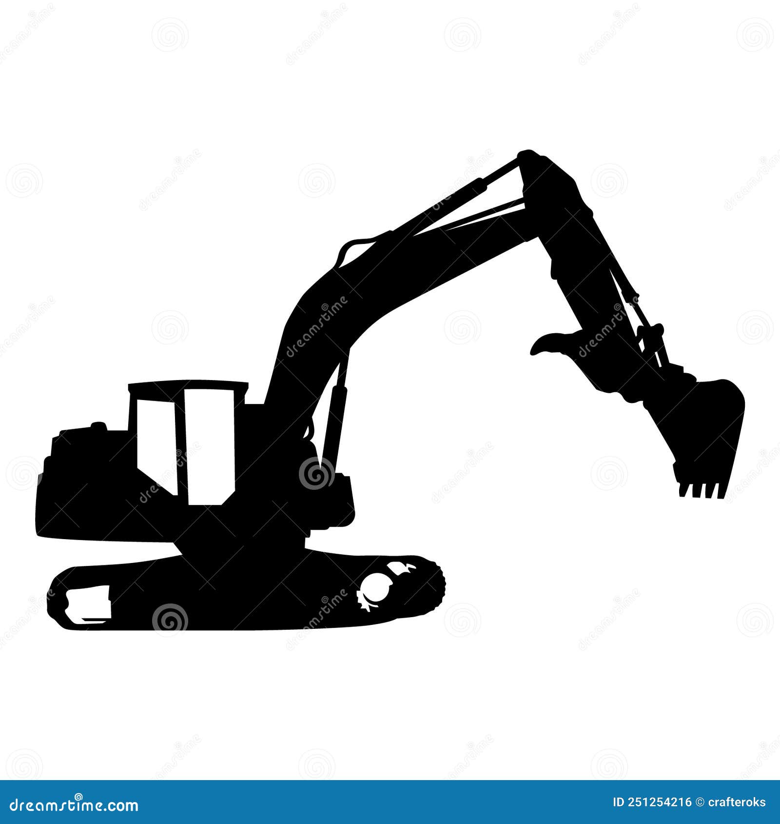 Excavator EPS Vector File for Digital Download Stock Illustration ...
