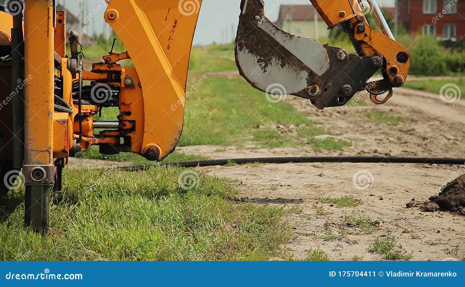 The Excavator Establishes Supports on the Ground. Stabilisation Leg ...