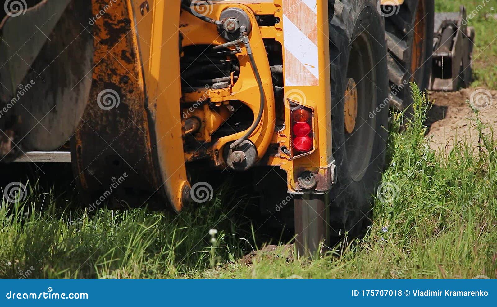 The Excavator Establishes Supports on the Ground. Stabilization Leg ...