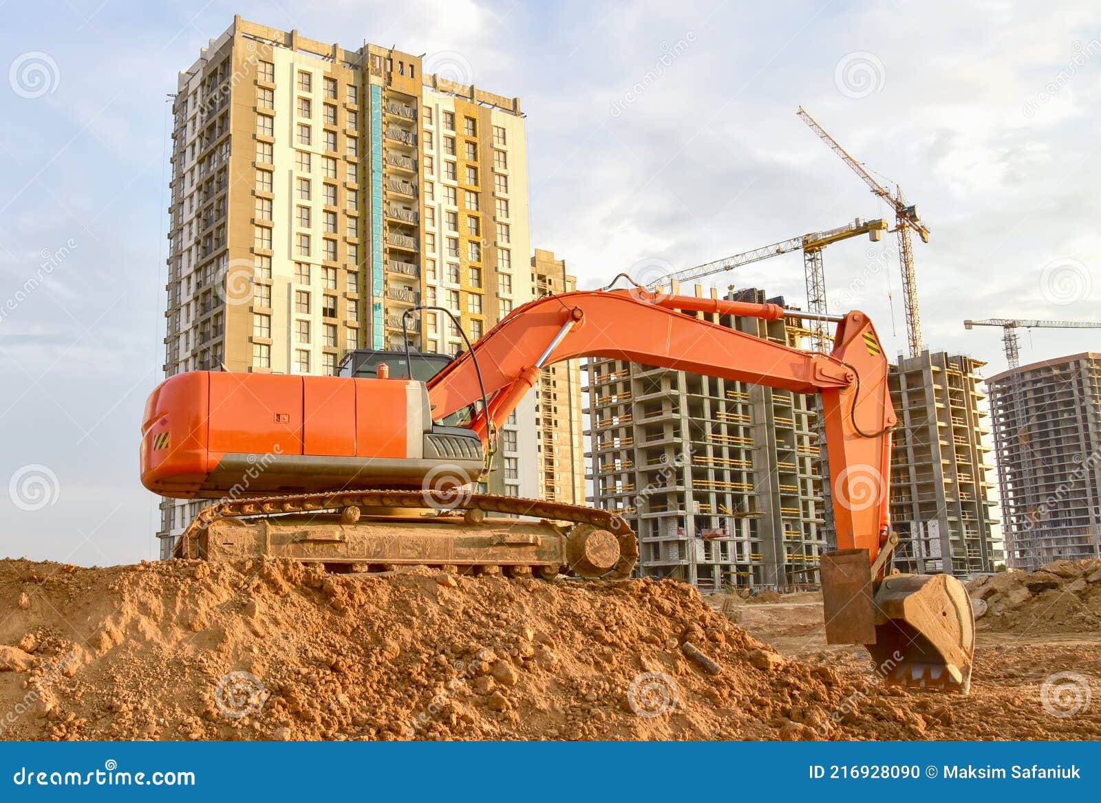 Excavator during Excavation Aond Road Construction Works at ...