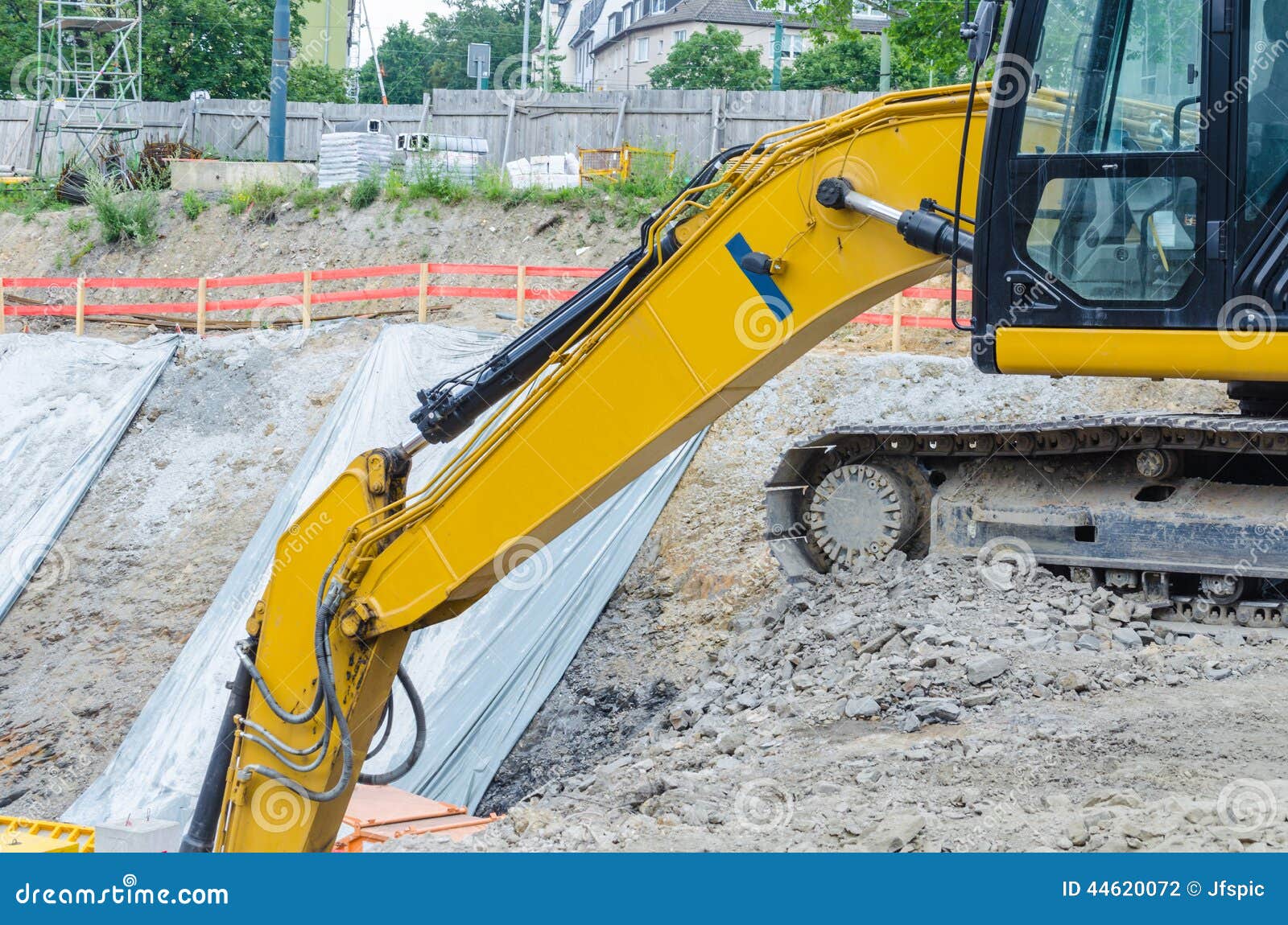 Excavator on the Excavation Stock Photo - Image of excavate, excavation ...