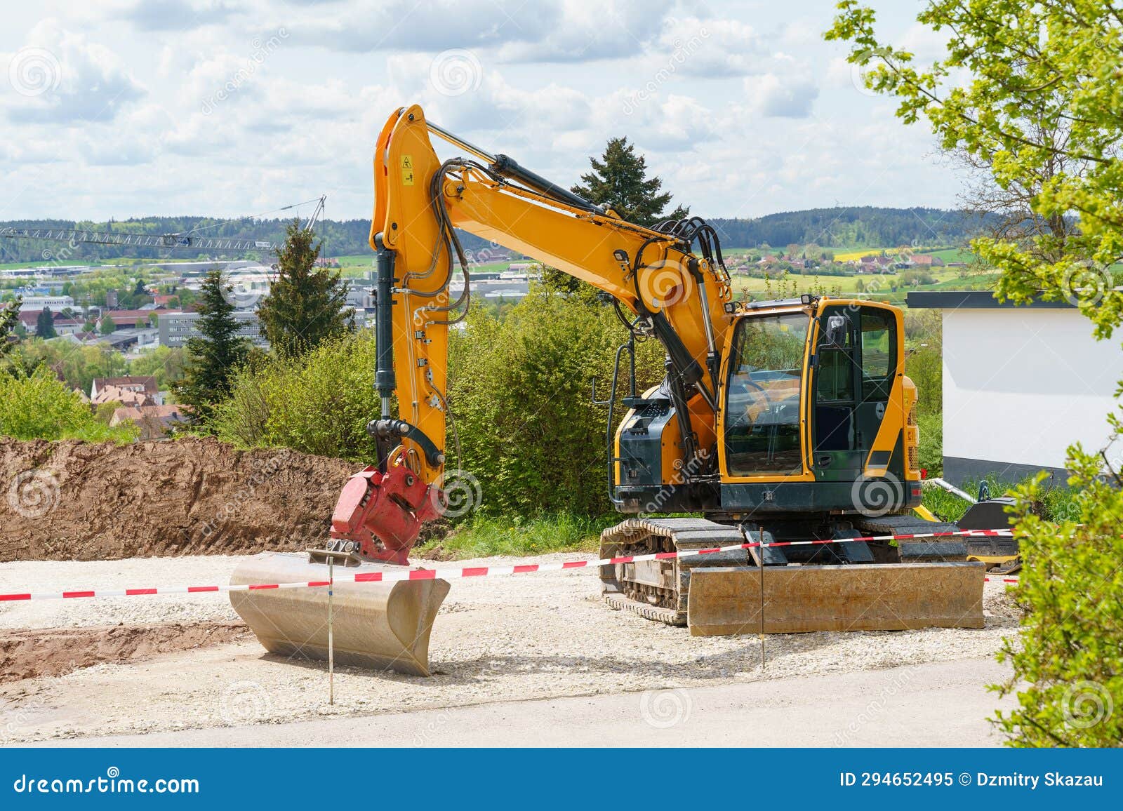 Excavator for Excavation Work at a Construction Site Stock Image ...