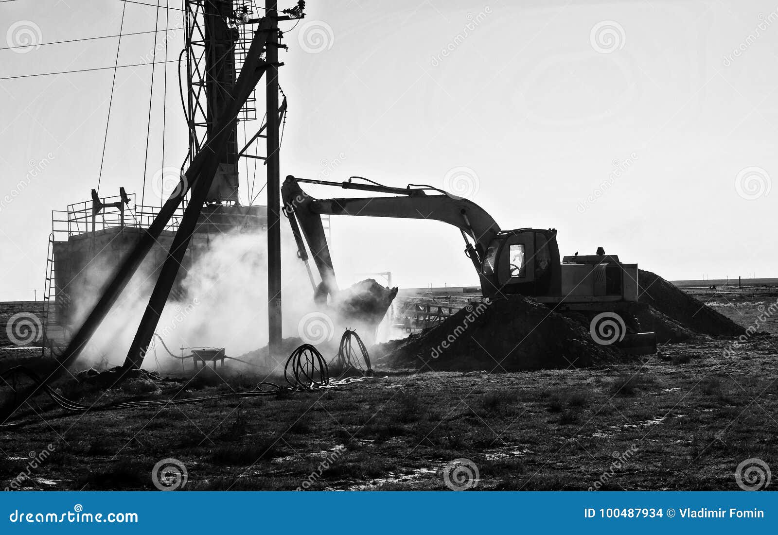 Excavator. stock photo. Image of excavator, line, autumn - 100487934