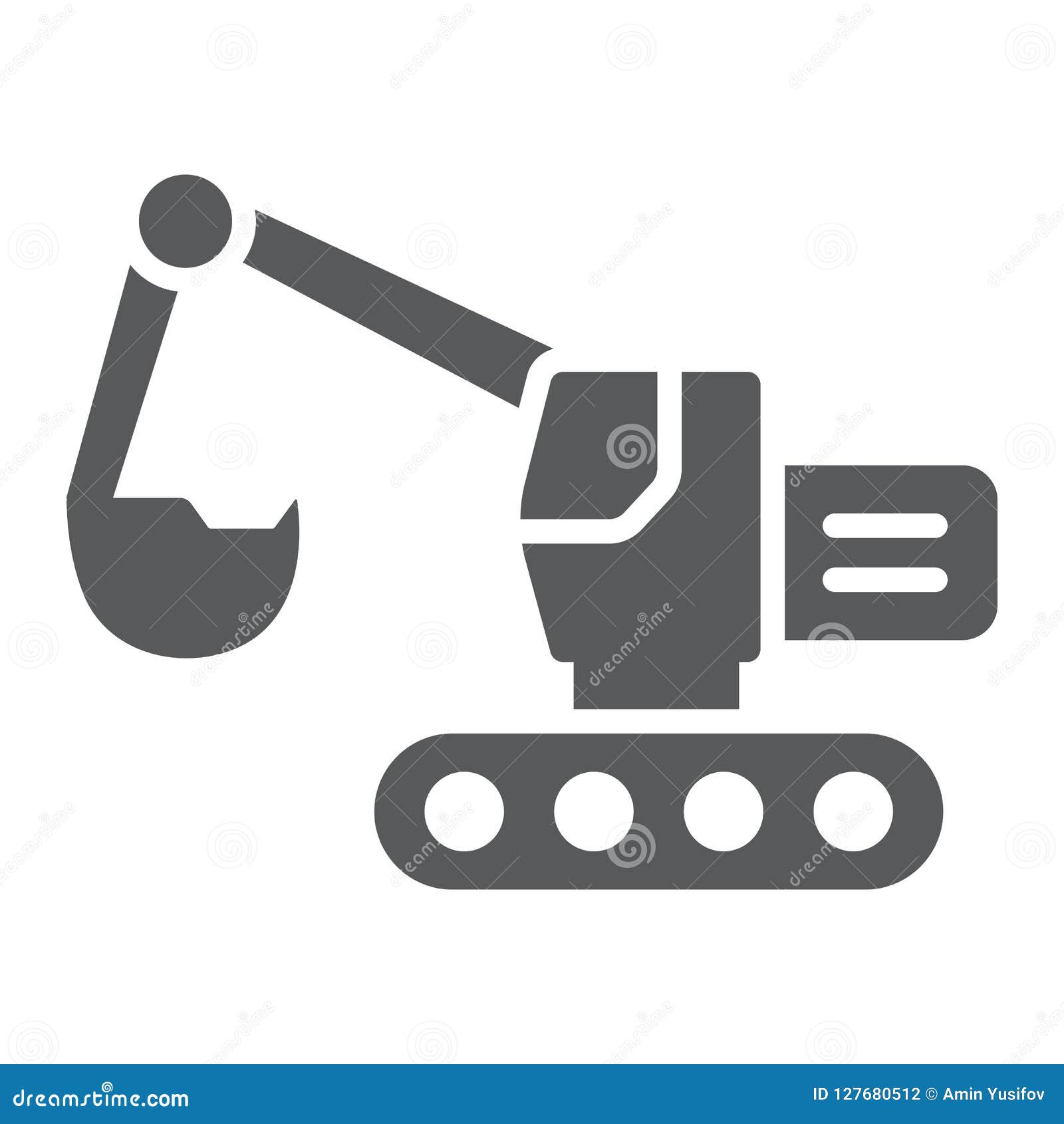 Excavator Outline Icon. Digger Symbol. Vector Illustration ...